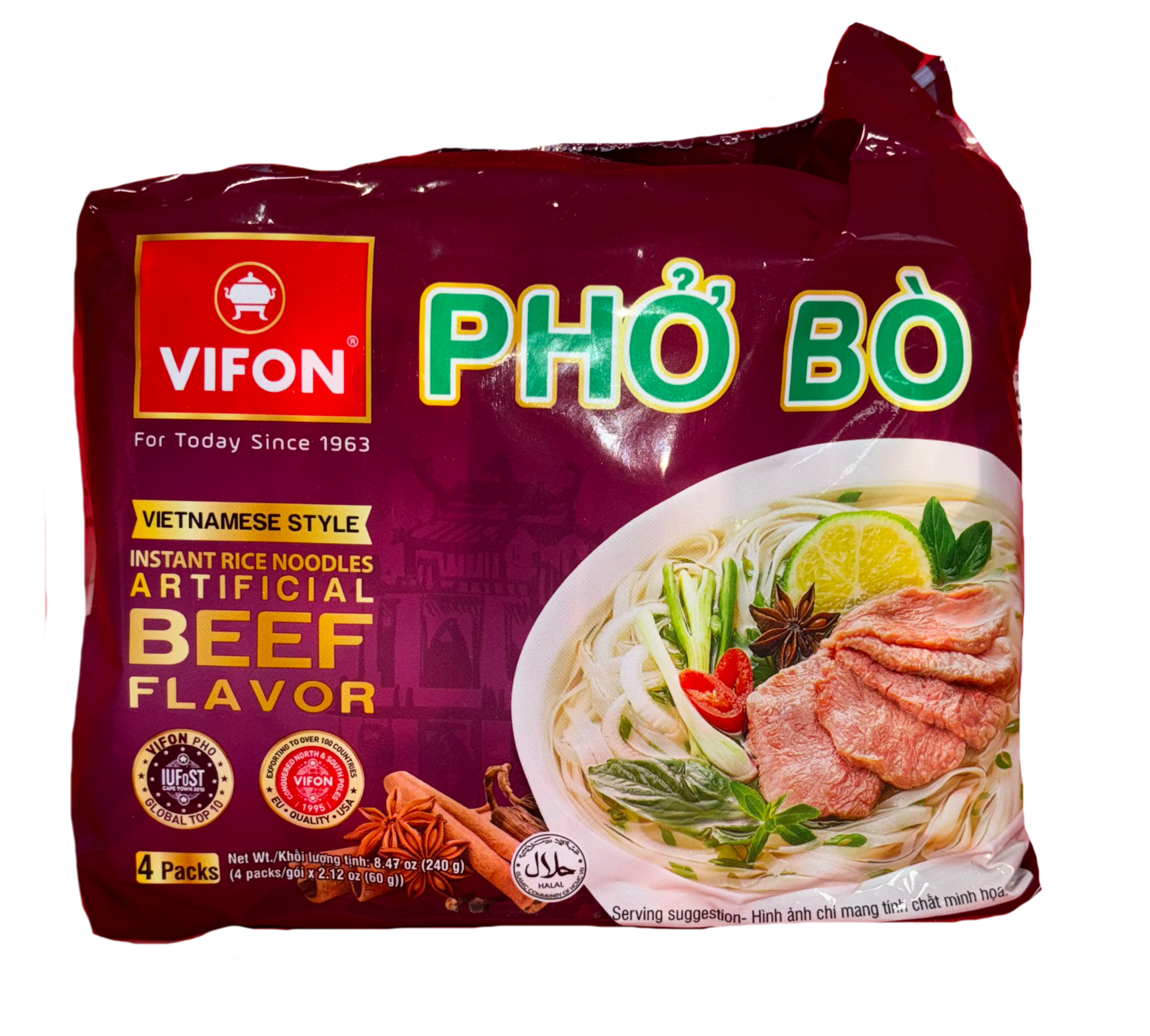Instant Beef Pho 4 Pack (Bag) - Vifon USA